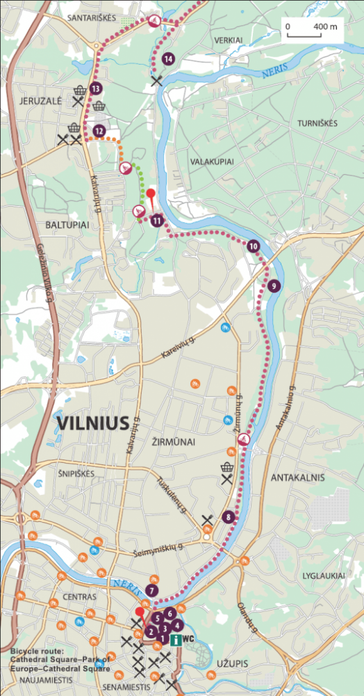 Neris river and Verkiai nature park routes [1] To the "Green Lakes" and ...