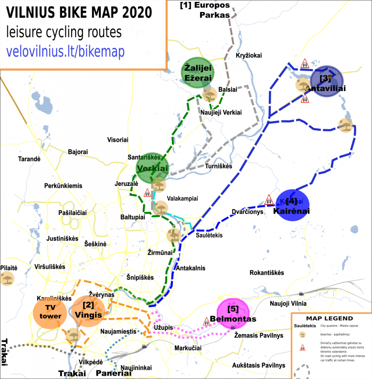 Dviračių maršrutai Vilniuje ir prie Vilniaus - Velo-city Vilnius