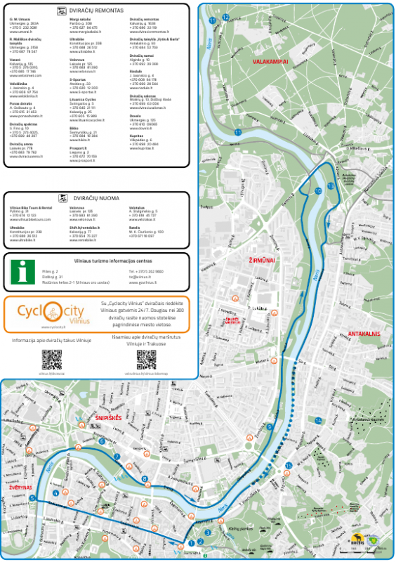 Neris river and Verkiai nature park routes [1] To the "Green Lakes" and ...